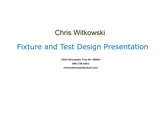 A design presentation of Chris Witkowski | PPT