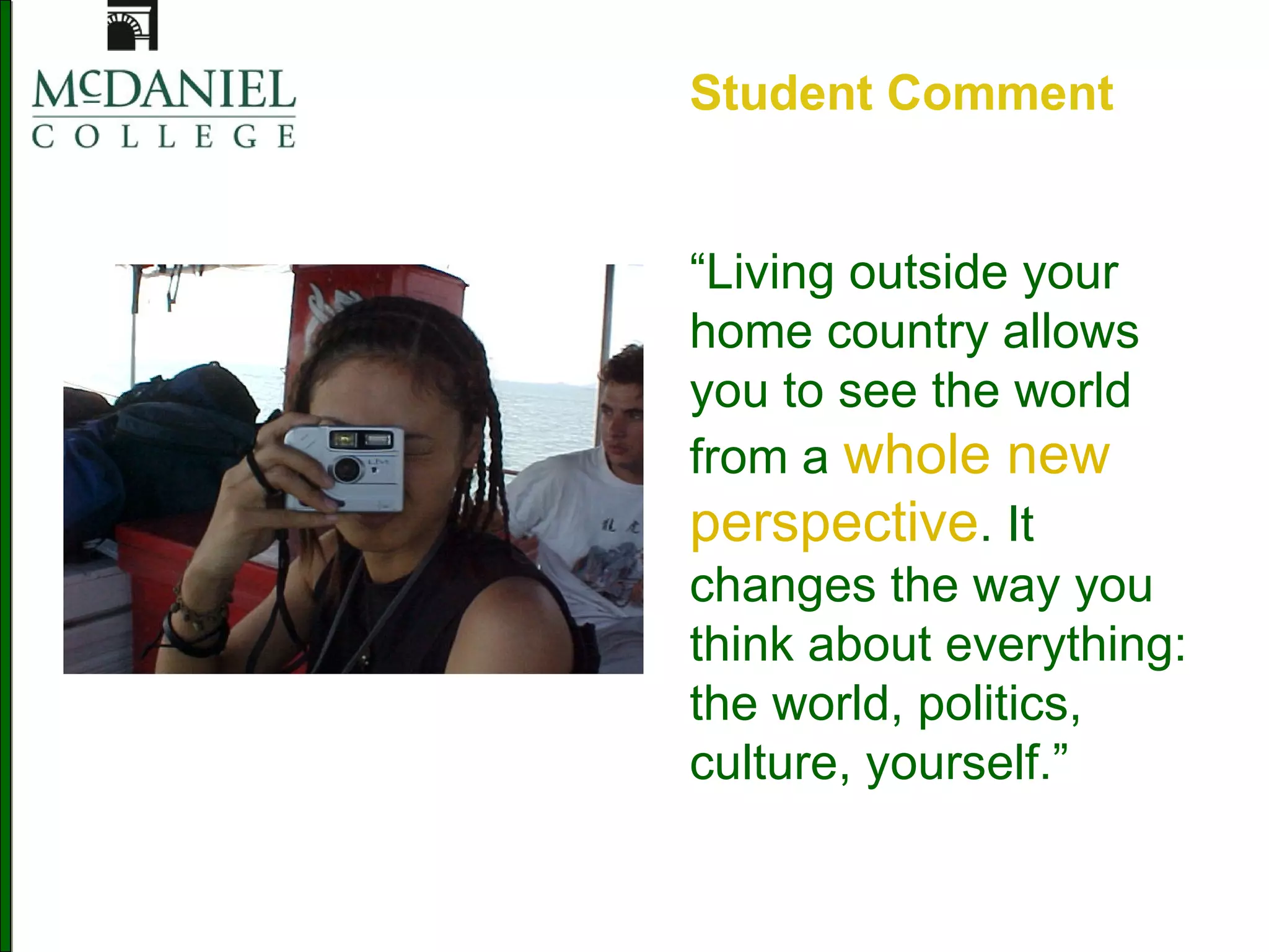 McDaniel FYS study abroad | PPT