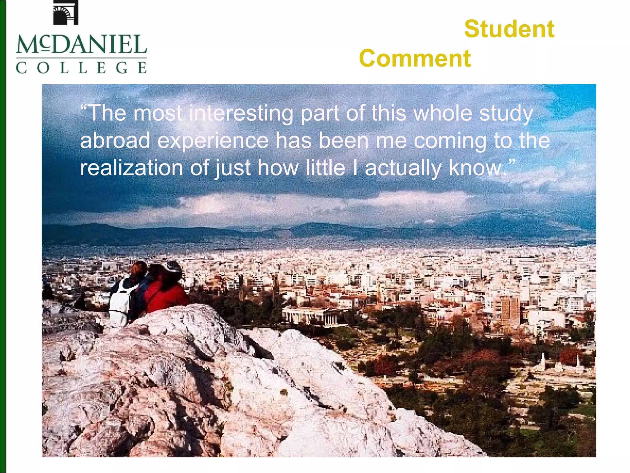 McDaniel FYS study abroad | PPT