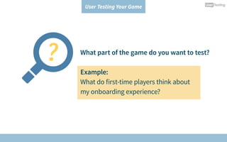 User Testing Your Game | PPT