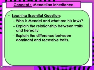FUNDAMENTALS OF GENETICS SECONDARY GRADES | PPTX