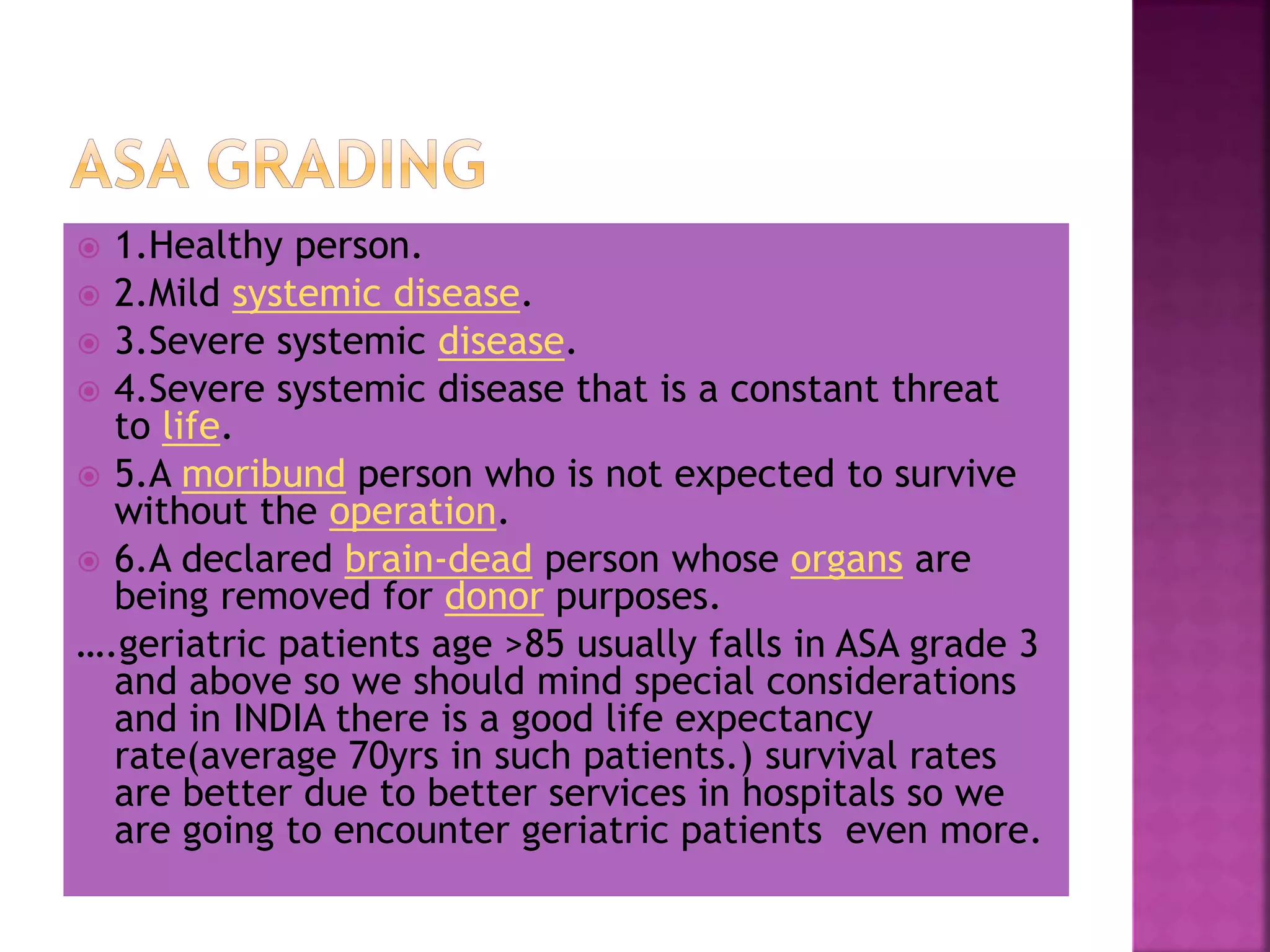 Preanesthetic checkups in Geriatric Population | PPTX