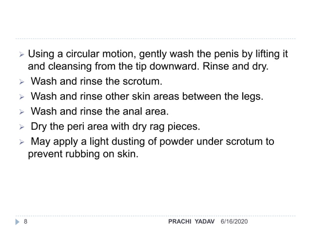 CARE OF PERINEUM/GENITALIA | PPT | Bath and Shower | Personal Care
