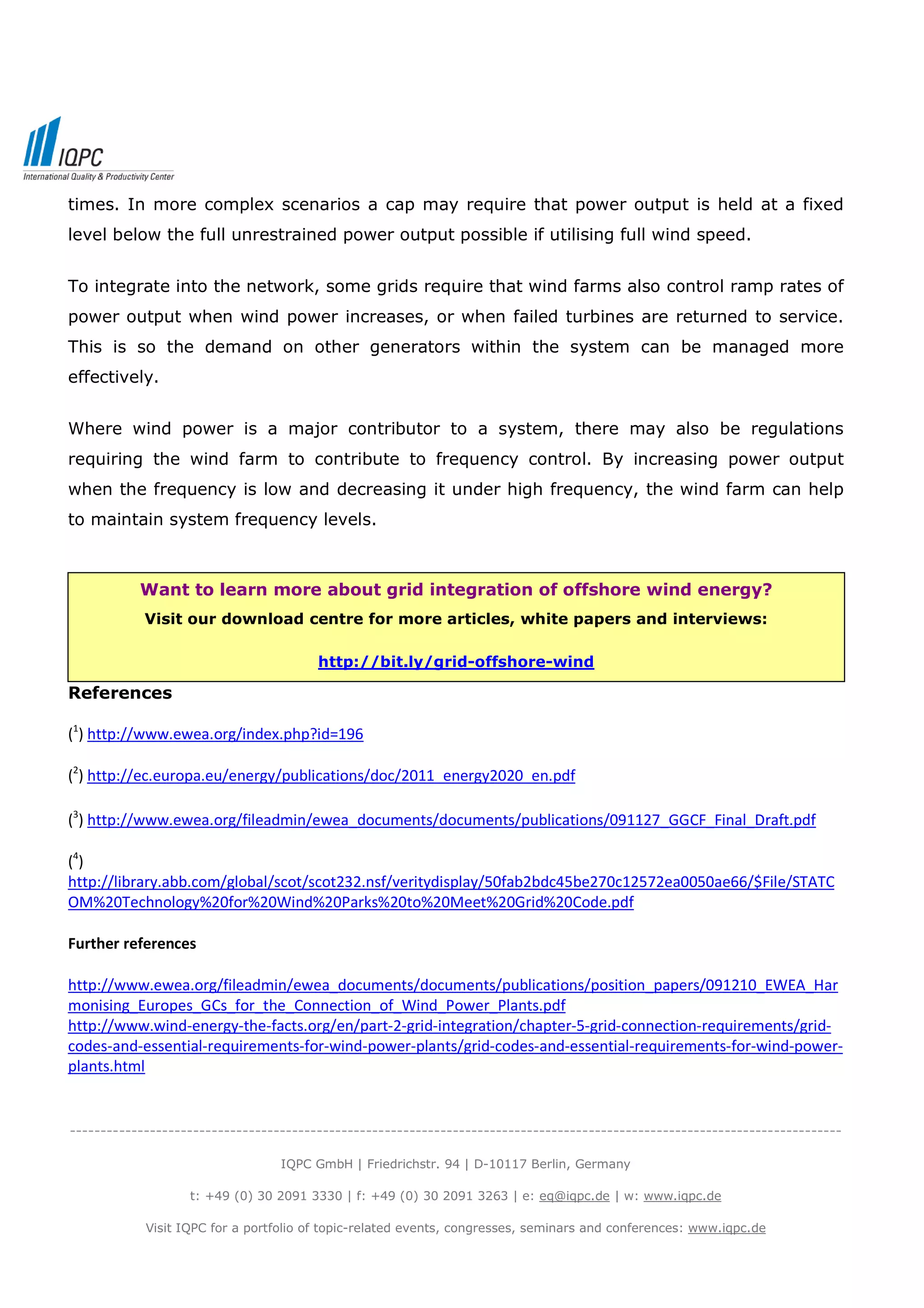 Grid Integration: Requirements for Wind Turbines | PDF