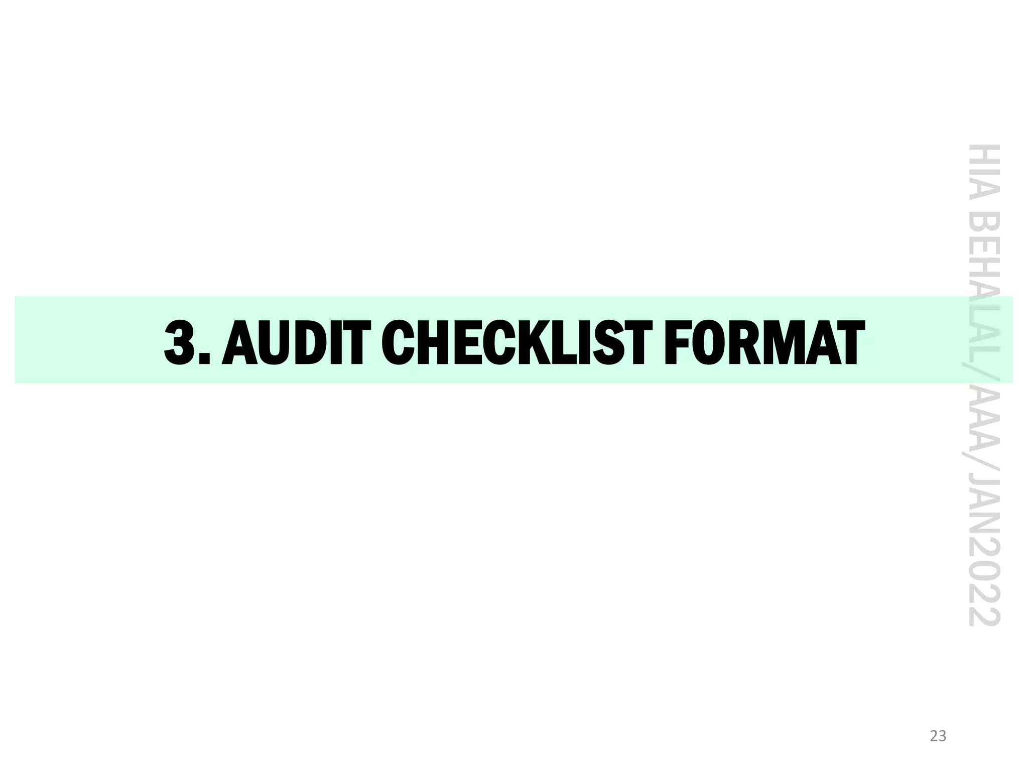 HALAL INTERNAL AUDIT (FOOD : MALAYSIA HALAL CERTIFICATION REQUIREMENTS ...