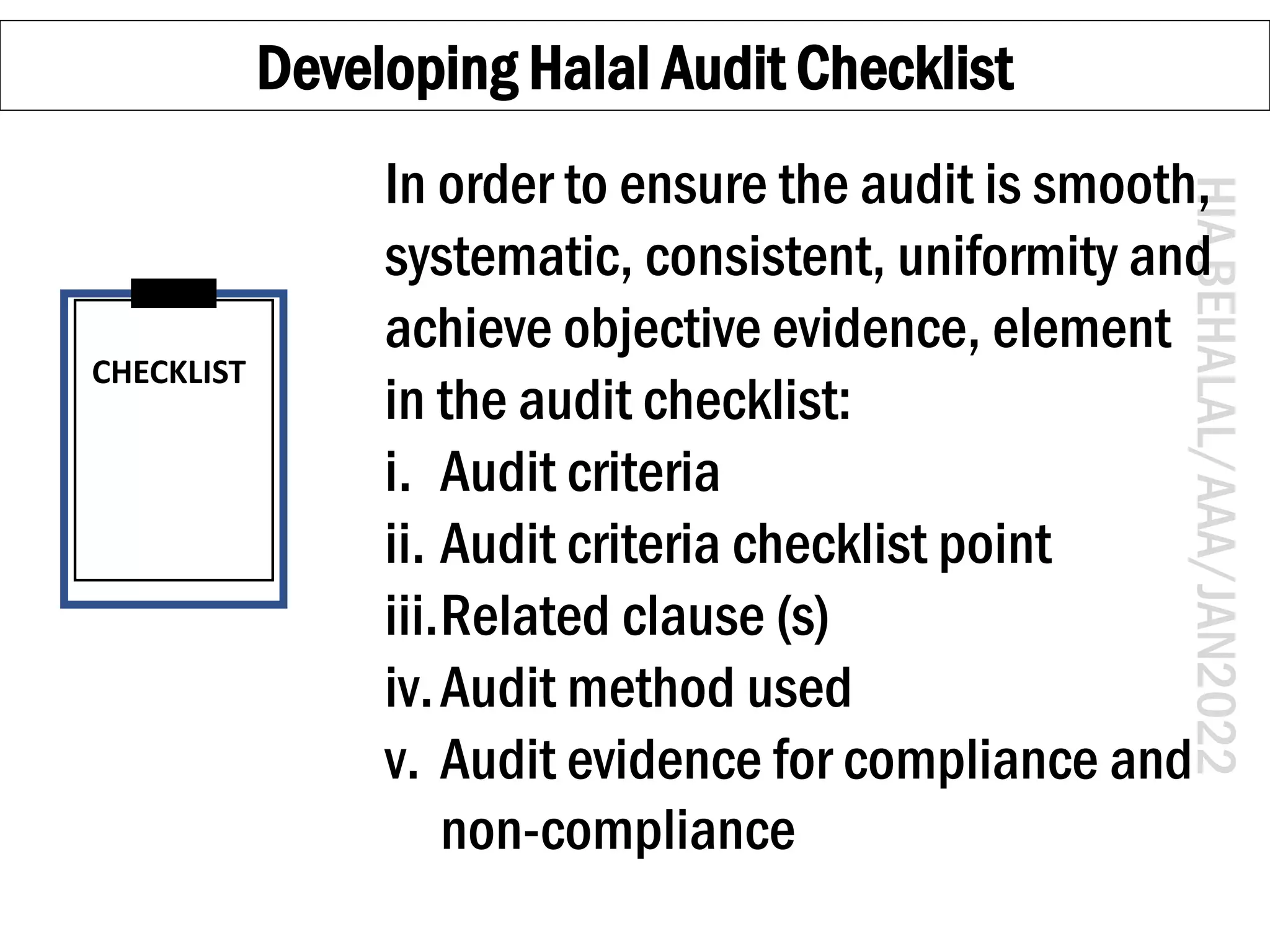 HALAL INTERNAL AUDIT (FOOD : MALAYSIA HALAL CERTIFICATION REQUIREMENTS ...