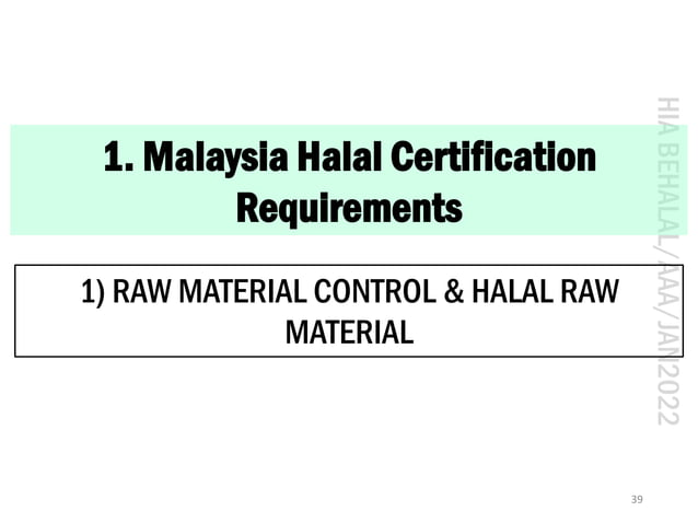 HALAL INTERNAL AUDIT (FOOD : MALAYSIA HALAL CERTIFICATION REQUIREMENTS ...