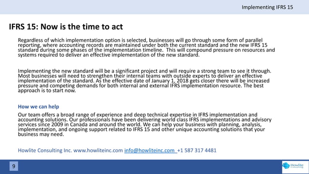 Implementing IFRS 15: The new revenue recognition standard | PPTX ...