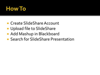 SlideShare in Blackboard | PPTX