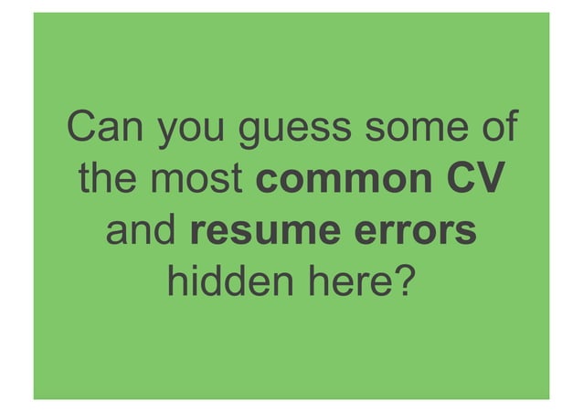 Infographic Avoid These Common Cv And Resume Mistakes Ppt 