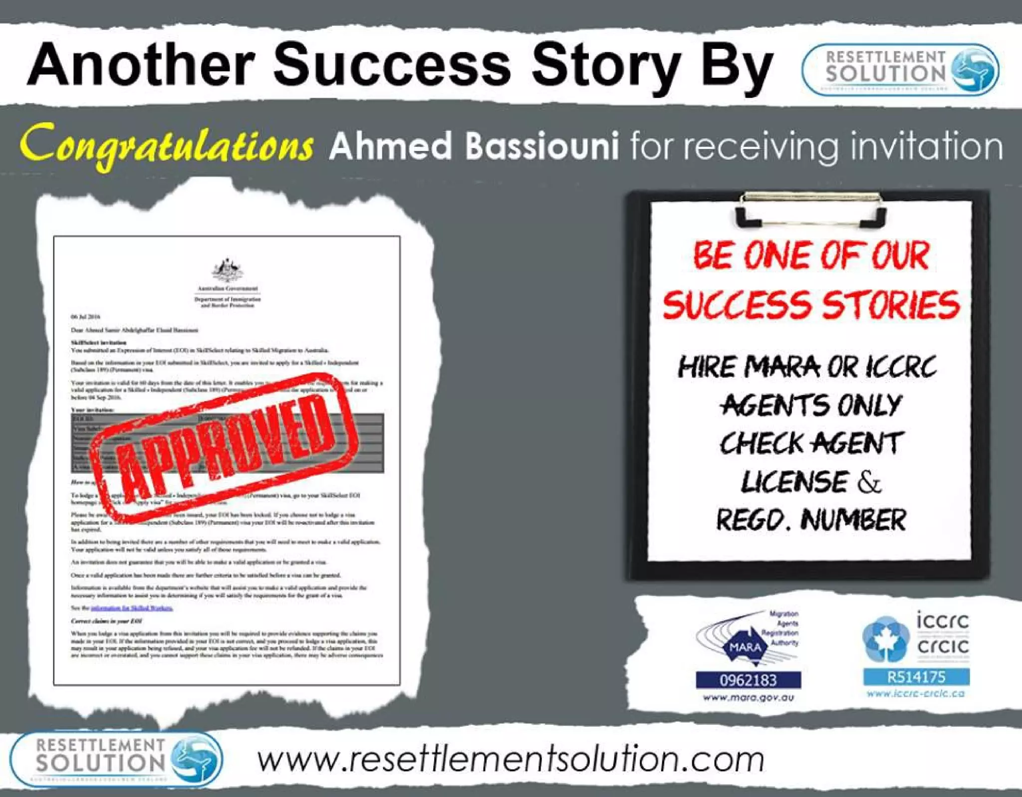 P.R. visa approved - Another Success Story By Resettlement Solution ...