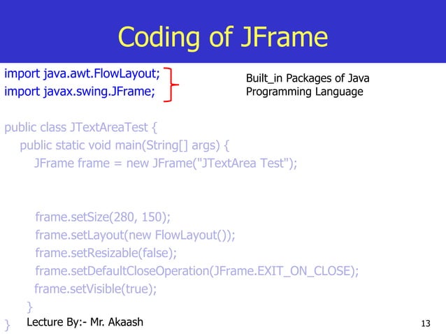 jframe, jtextarea and jscrollpane | PPTX