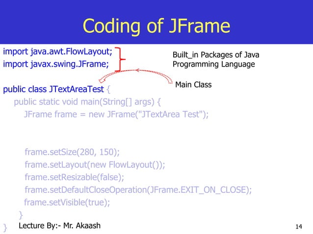 jframe, jtextarea and jscrollpane | PPTX