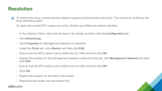 "Operation Timed out" error while configuring HA in vCenter Server | PPT