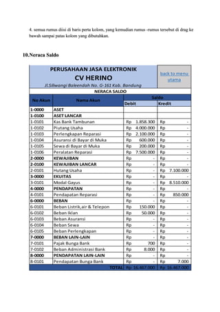 Langkah-langkah pembuatan siklus akuntansi di Ms.Exel