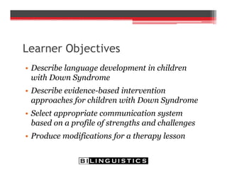 Language Intervention for School-age Children with Down Syndrome | PDF