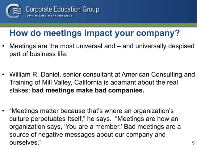 Best Practices for Running More Effective Meetings | PPTX