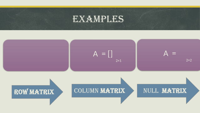 MATRIX AND ITS TYPES OF MATRICES WITH EXAMPLES ,TRAINGULAR MATRIX | PPT