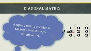 MATRIX AND ITS TYPES OF MATRICES WITH EXAMPLES ,TRAINGULAR MATRIX | PPT