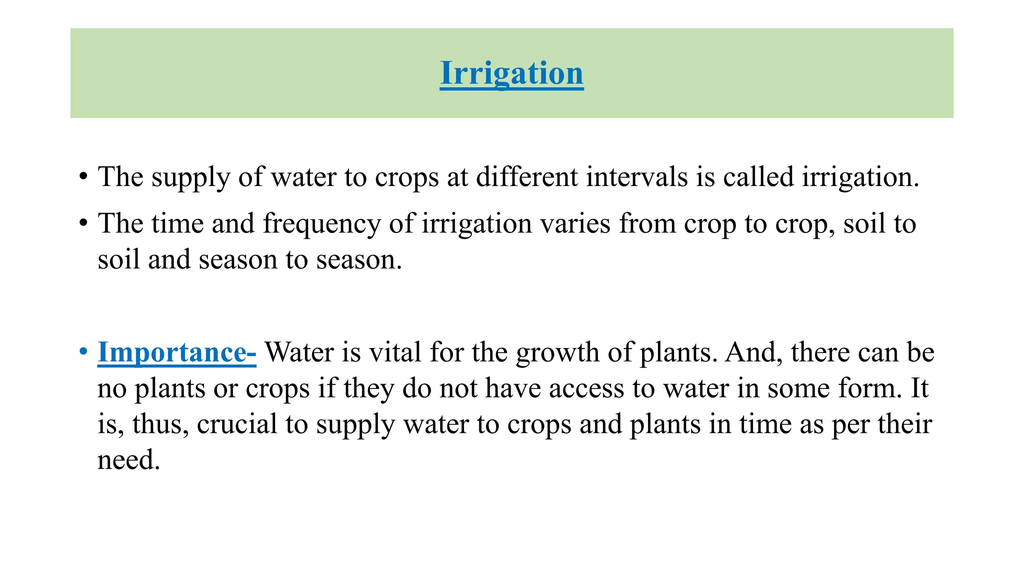 Traditional methods of irrigation | PPTX
