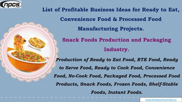 List of Profitable Business Ideas for Ready to Eat, Convenience Food ...