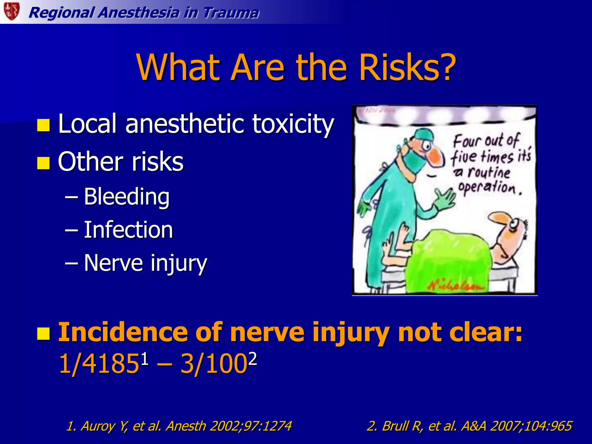 Considerations for Regional Anesthesia in the Trauma Patient | PPTX