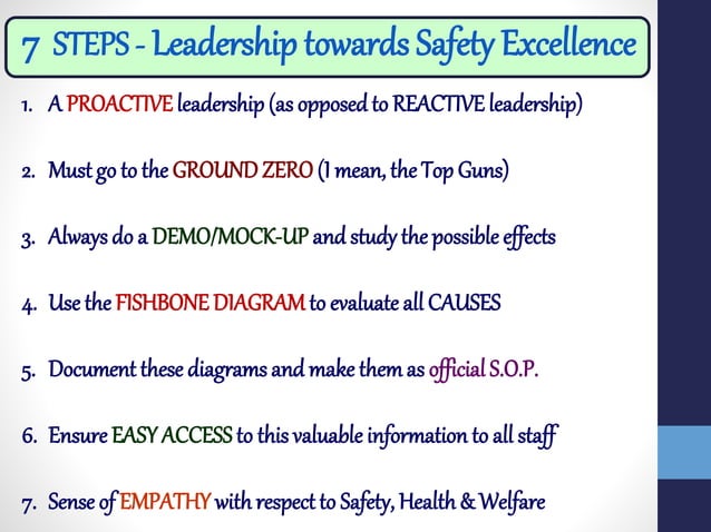 7 STEPS TO LEADERSHIP EXCELLENCE IN WORK SAFETY & HEALTH. | PPT