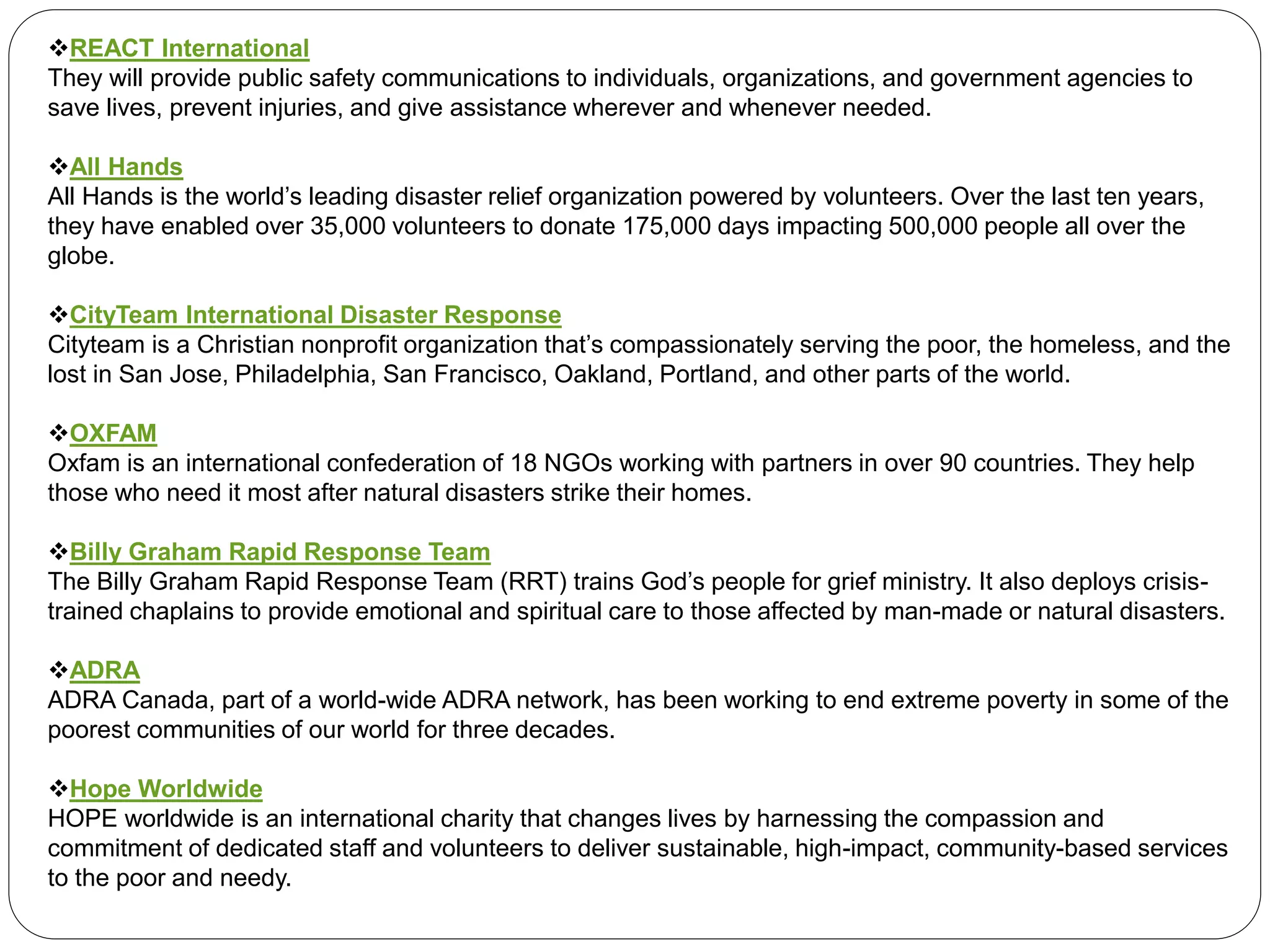 Regional and International organizations in Disaster Management | PPTX