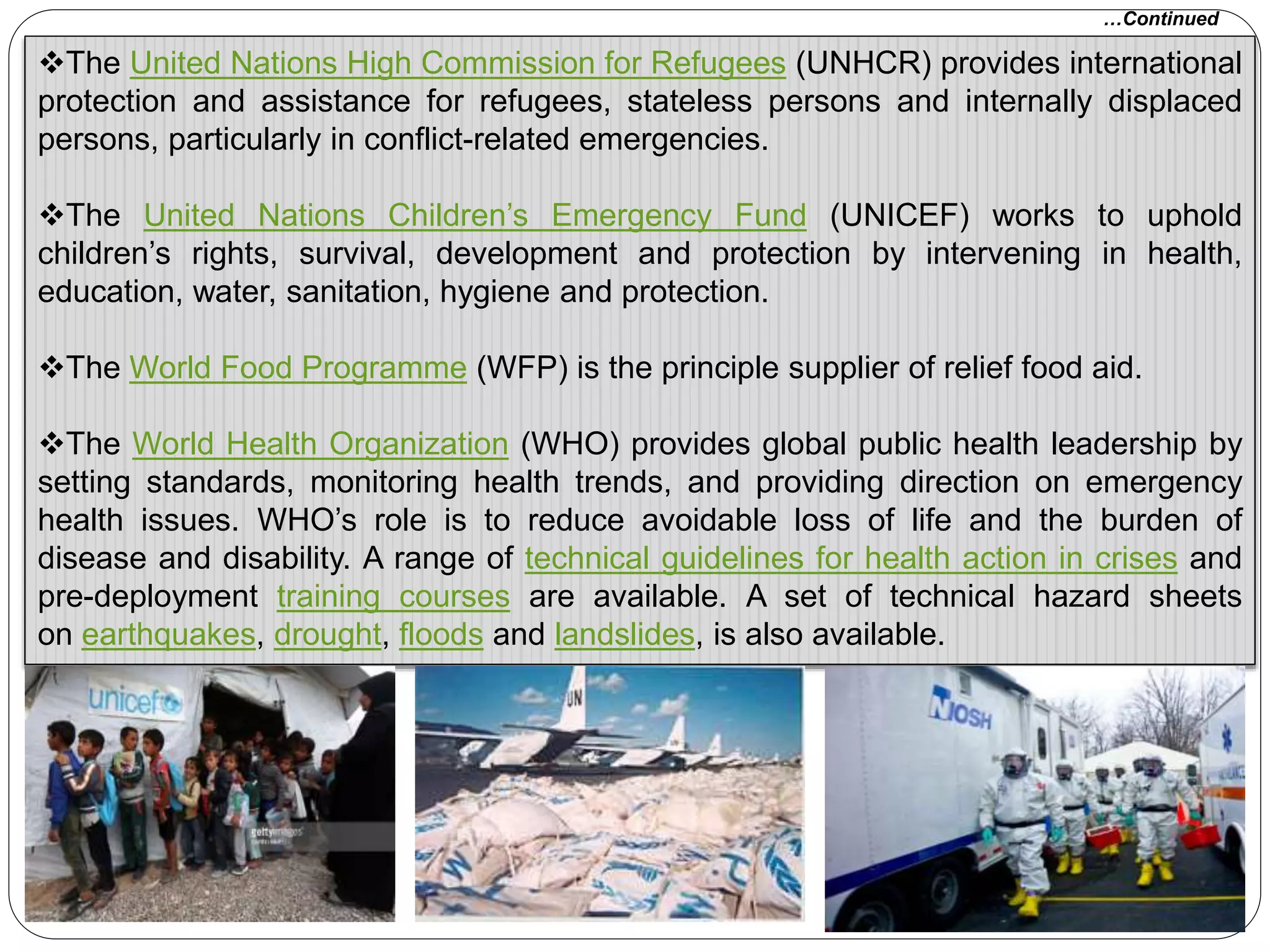 Regional and International organizations in Disaster Management | PPTX