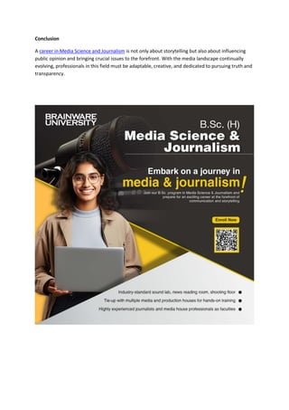 BSc Hons in Media Science and Journalism | PDF | Media Industry ...