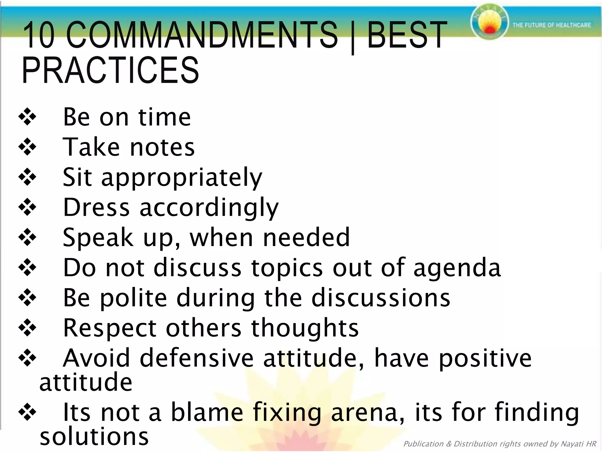 Meeting Etiquette - Maximizing our meetings | PPT