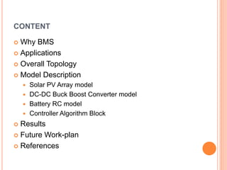 Design of an Intelligent Battery Management System (BMS) | PPTX