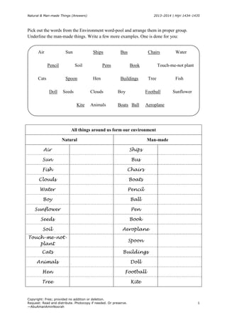 Natural & Man-made Things | PDF