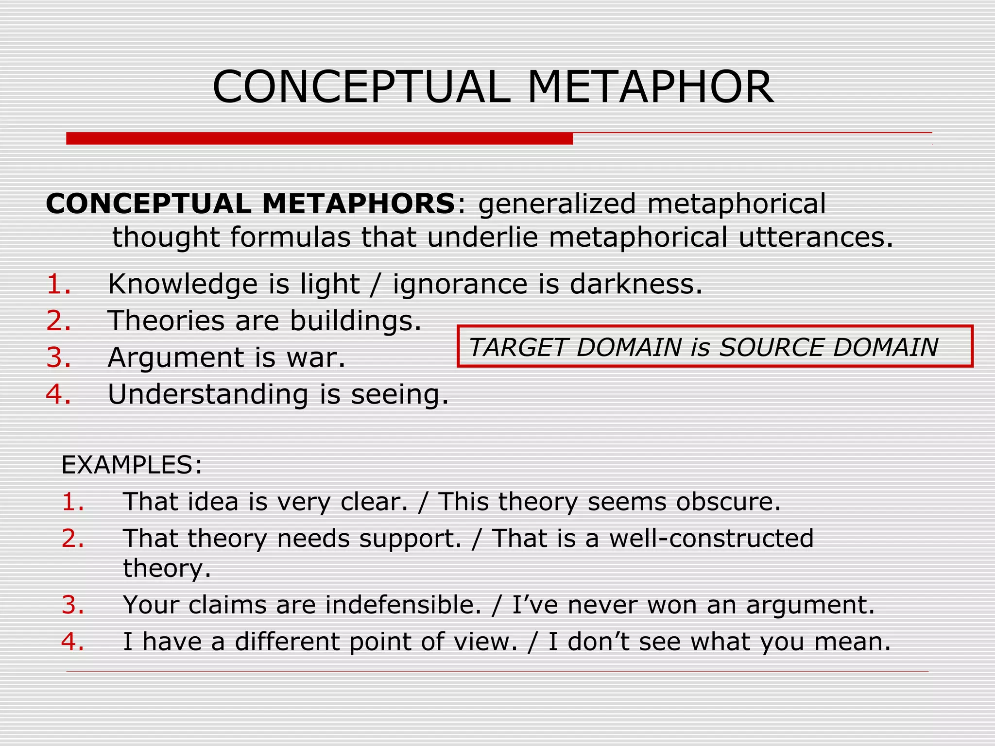 Notes on metaphor and metonymy | PPT