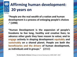 Human Development Report 2010 and Turkey | PPTX