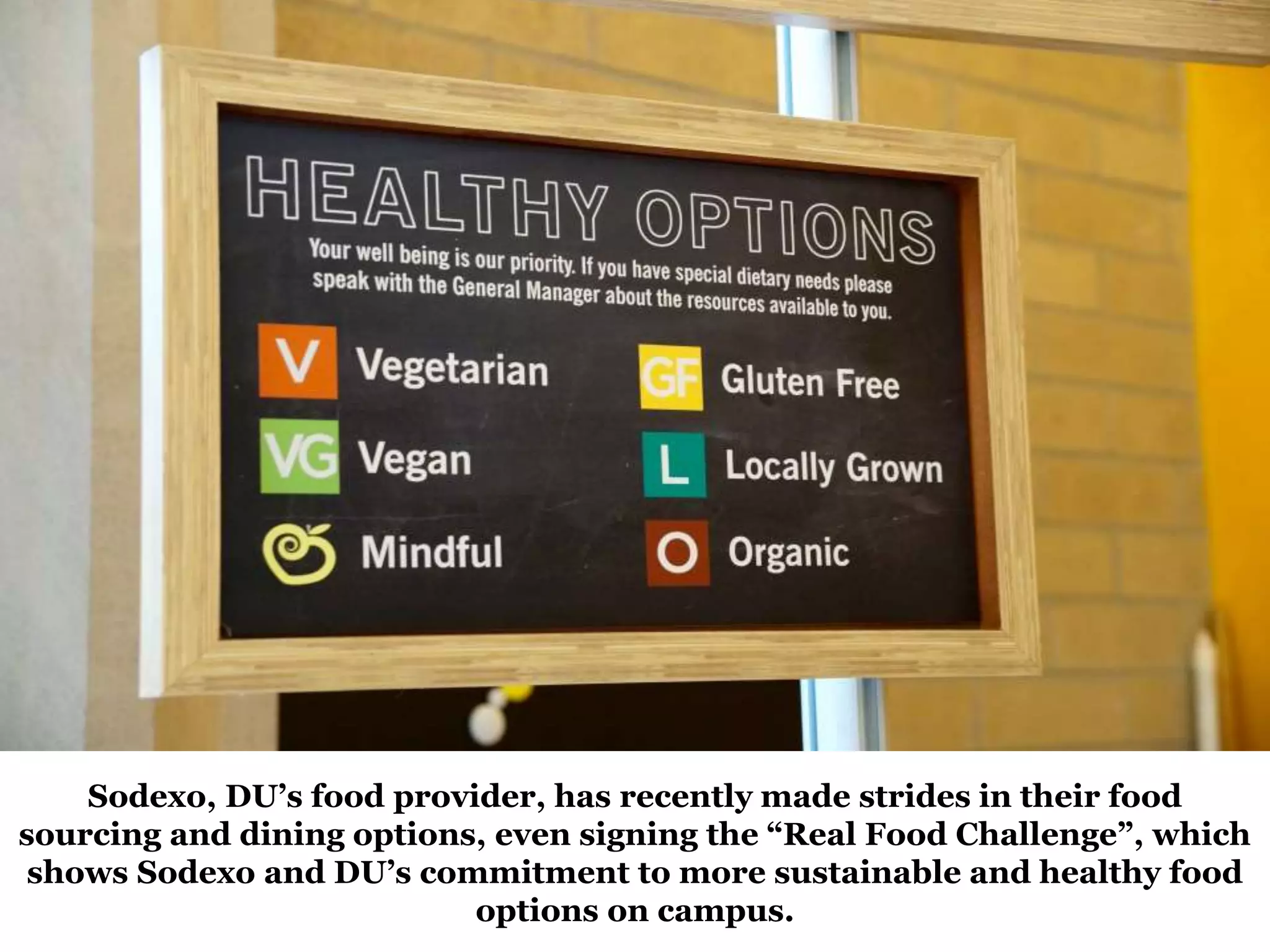 DU campus lacking healthy food choices | PPT