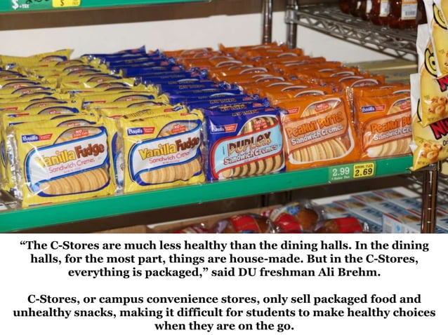 DU campus lacking healthy food choices | PPT