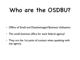 Office of Small and Disadvantaged Business Utilization | PPT