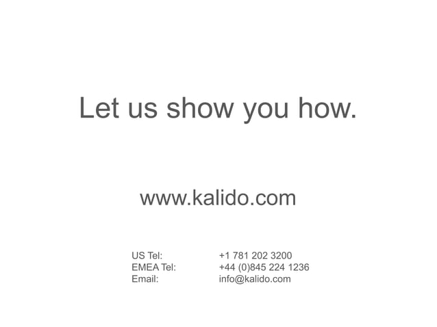 Kalido Agile Data Warehouse | PPTX