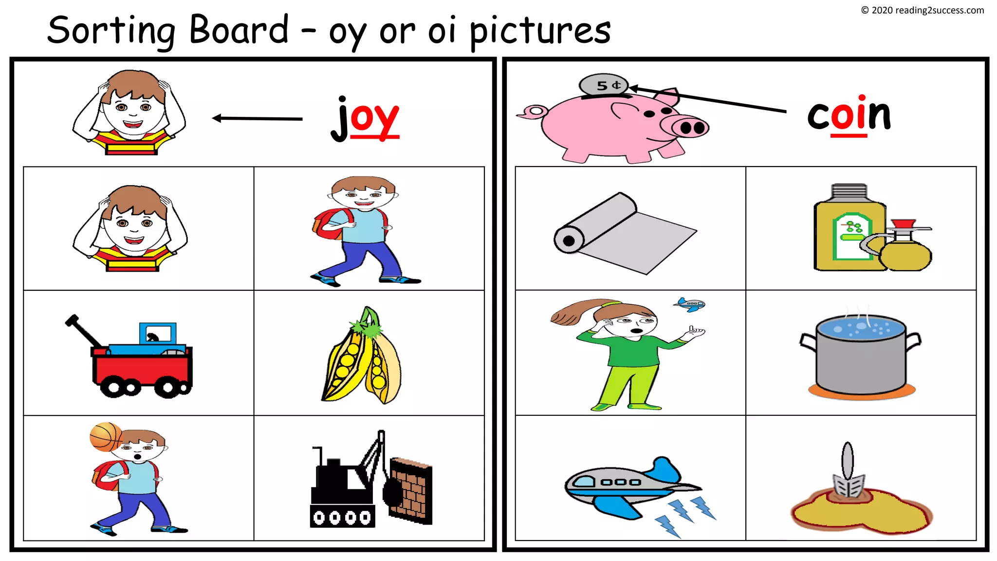 How to teach first graders at home - special vowel pairs oy and oi | PDF