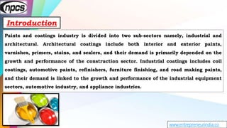 Paint and Coatings Manufacturing Industry. Project Opportunities in ...