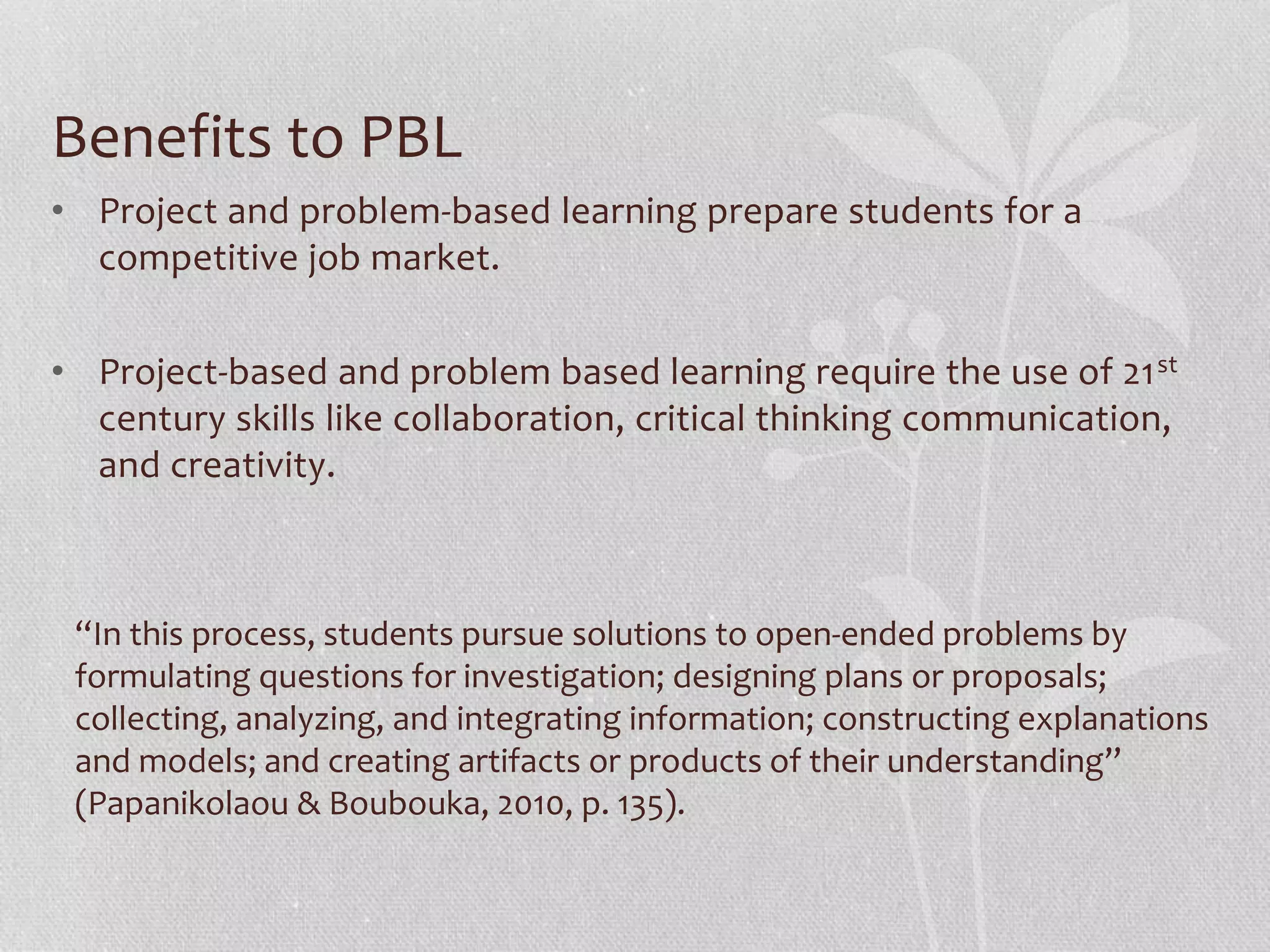 Problem-Based vs. Project Based Learning | PPTX
