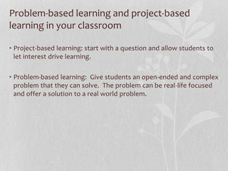 Problem-Based vs. Project Based Learning | PPTX