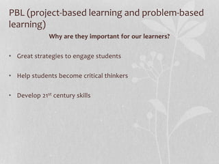Problem-Based vs. Project Based Learning | PPTX