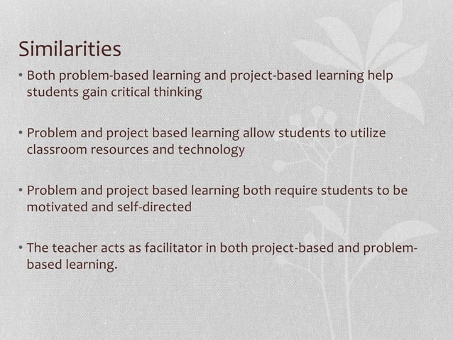 Problem-Based vs. Project Based Learning | PPTX