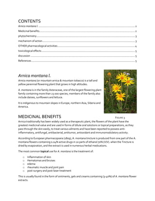 Arnica montana and its medicinal benefits | PDF