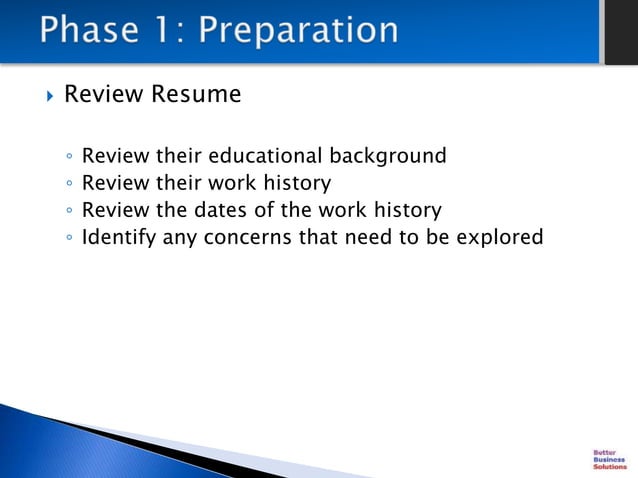 Slide share phases of an interview | PPTX | Resume Writing and Advice ...