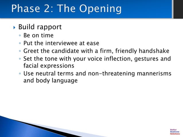 Slide share phases of an interview | PPTX | Resume Writing and Advice ...