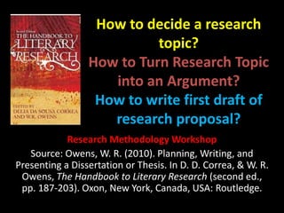 Turning Research Topic into an Argument | PPTX