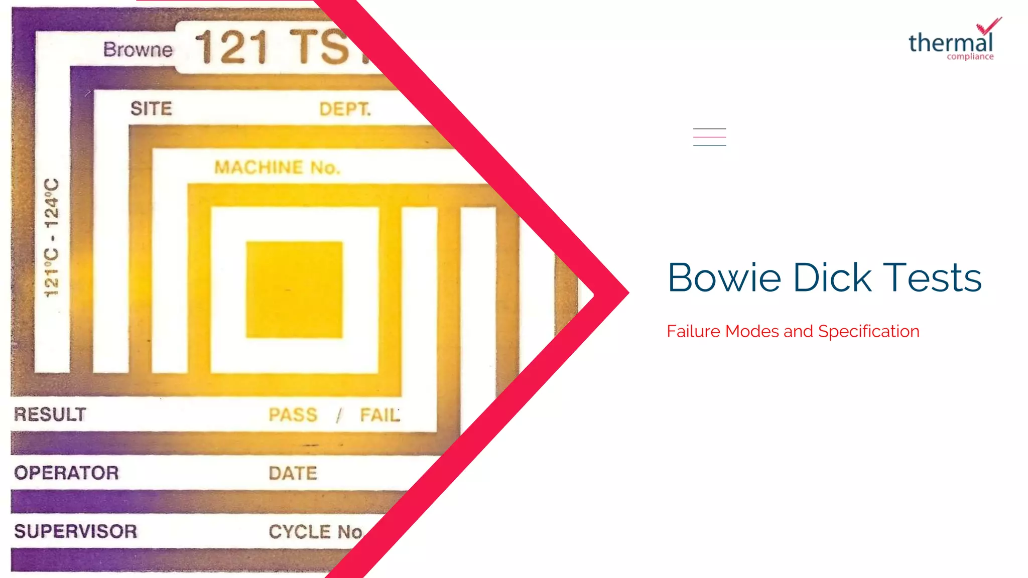 Bowie Dick Tests - Failure Modes and Specification | PPTX